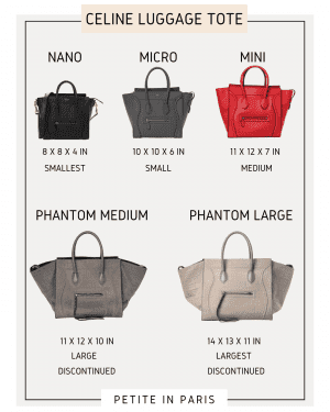 Celine Luggage Tote Size Comparison 2023 • Petite in Paris