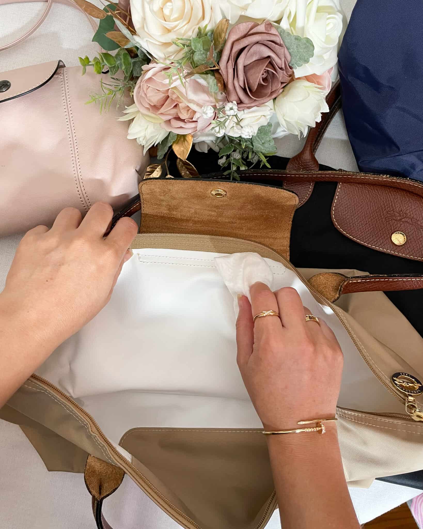 How to Clean your Longchamp Bag • Petite in Paris