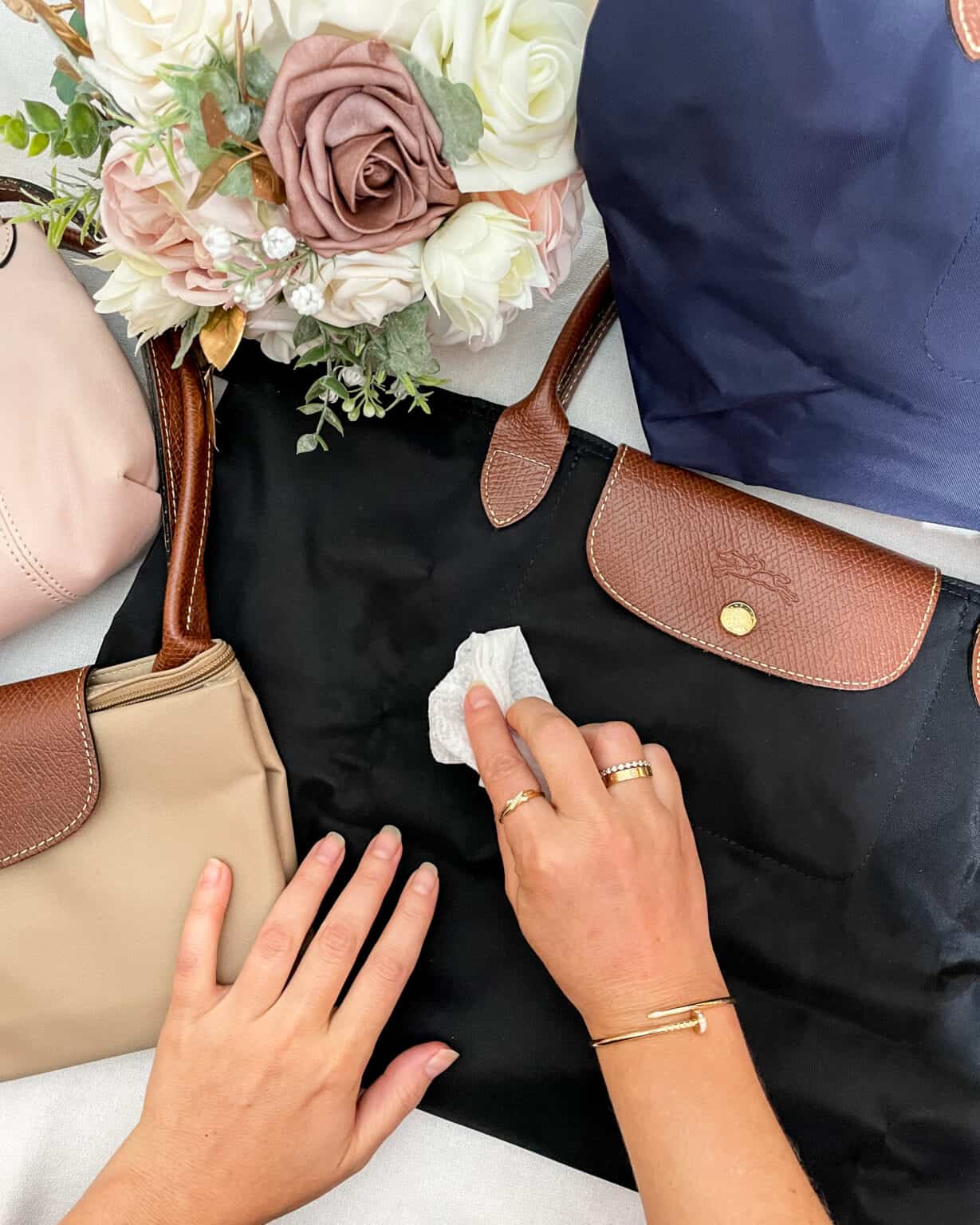 How to Clean your Longchamp Bag • Petite in Paris